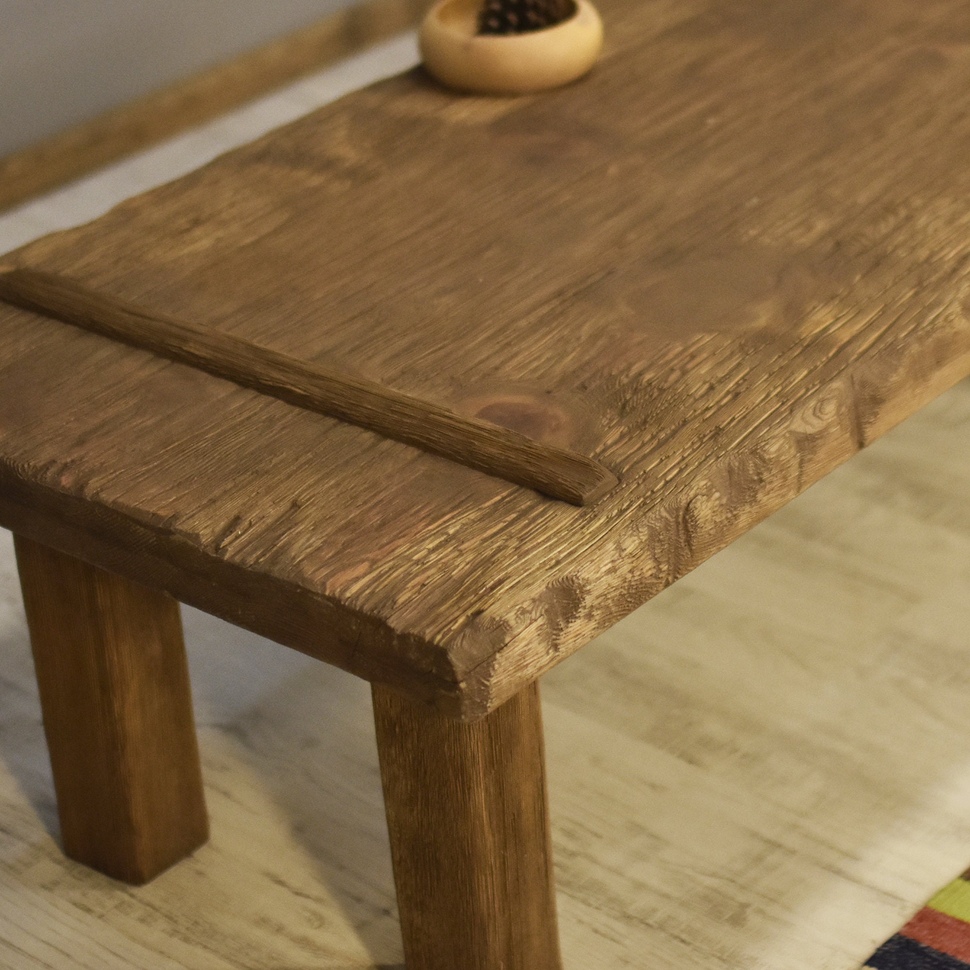 Handmade Rustic Wood Coffee Table, Live Edge Farmhouse Furniture - Etsy