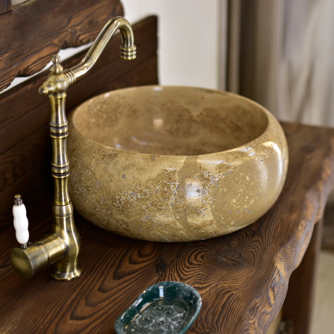 Handmade Travertine Marble Stone Bathroom Bowl Sink - Etsy