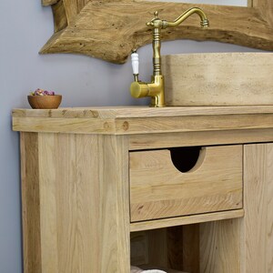 Rustic Bathroom Sink Vanity Handmade Chestnut Wood Live Edge Vanities ...