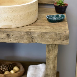 Bathroom Sink Vanity Table Medieval Wooden Vanity Handmade Reclaimed ...