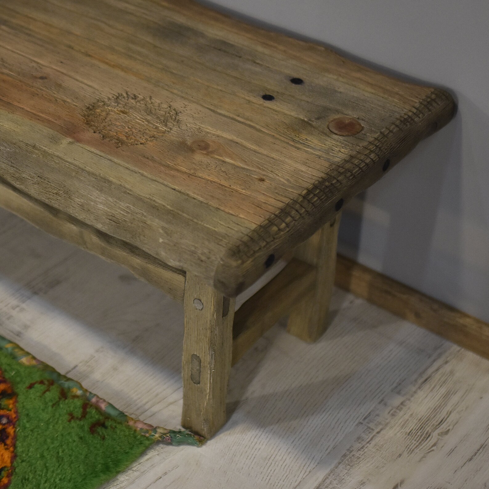 Rustic Coffee Table for Living Room Live Edge Side Table Wooden Rustic ...