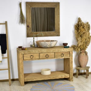 Bathroom Sink Vanity Makeup Table Handmade Rustic Wood Reclaimed Wood ...