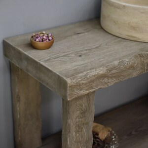 Bathroom Sink Vanity Table Medieval Wooden Vanity Handmade Reclaimed ...