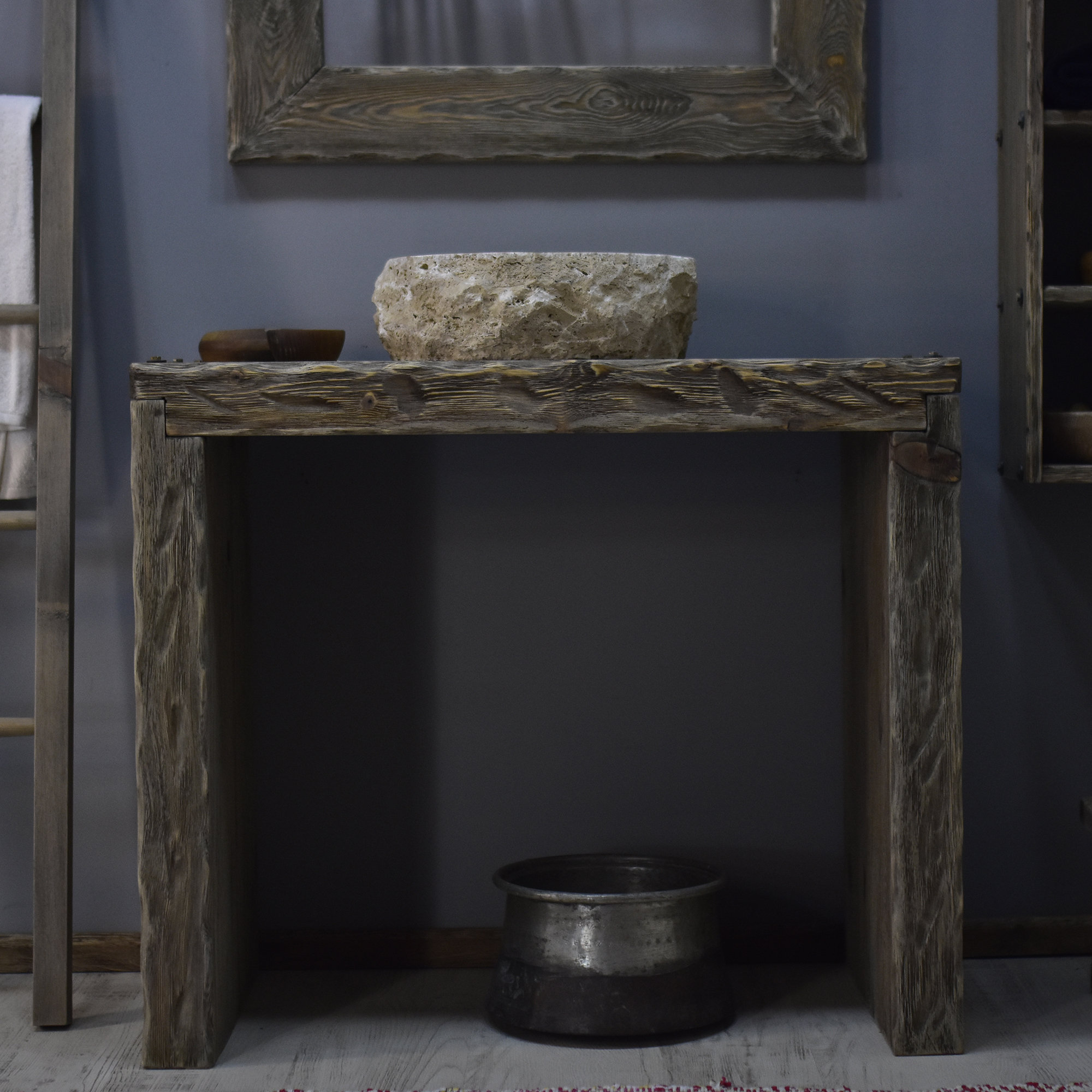 Rustic Bathroom Sink Vanity Reclaimed Wood Live Edge Vanities - Etsy