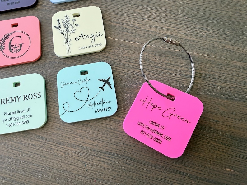 Personalized Luggage Tag, Acrylic Name Tag for Suitcase, Custom Printed ...