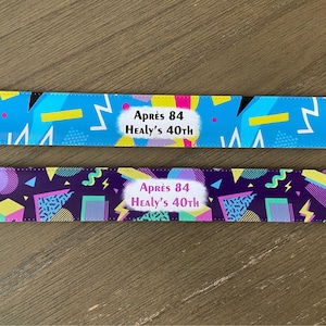 90s/80s Themed Custom Slap Bracelets | Printed Party Favor Slap ...