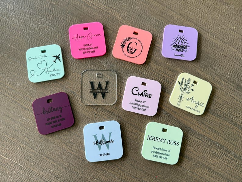 Personalized Luggage Tag, Acrylic Name Tag for Suitcase, Custom Printed ...