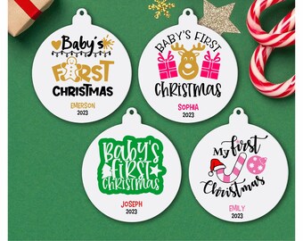 Personalized Baby's First Christmas Ornament 2023, Bunny Ornament ...