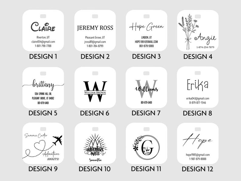 Personalized Luggage Tag, Acrylic Name Tag for Suitcase, Custom Printed ...