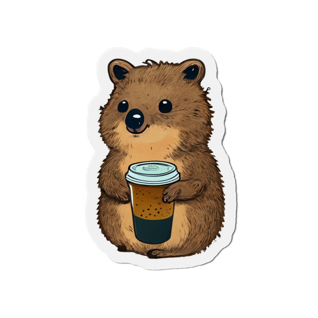 Quokka Drinking Coffee Magnet, Magnet for Her, Coffee, Fridge, Gift for ...