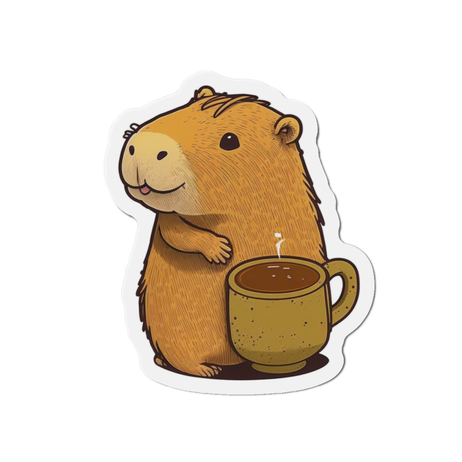 Capybara Drinking Coffee Magnet, Capybara, Gift for Her, Gift for Mom ...