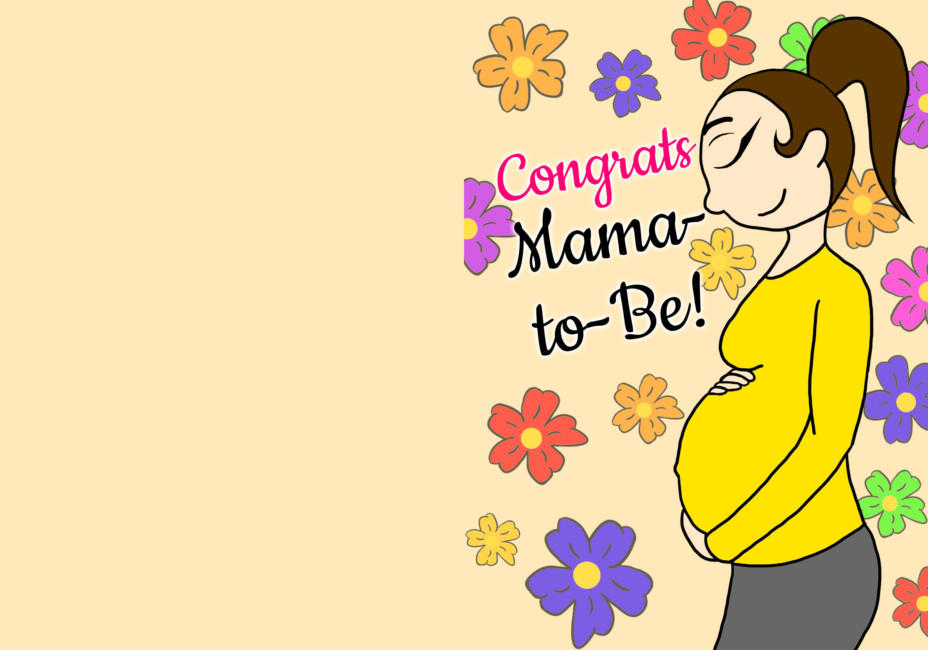 Congrats Mama-to-be Pregnancy Digital Greeting Card (5x7) - Etsy