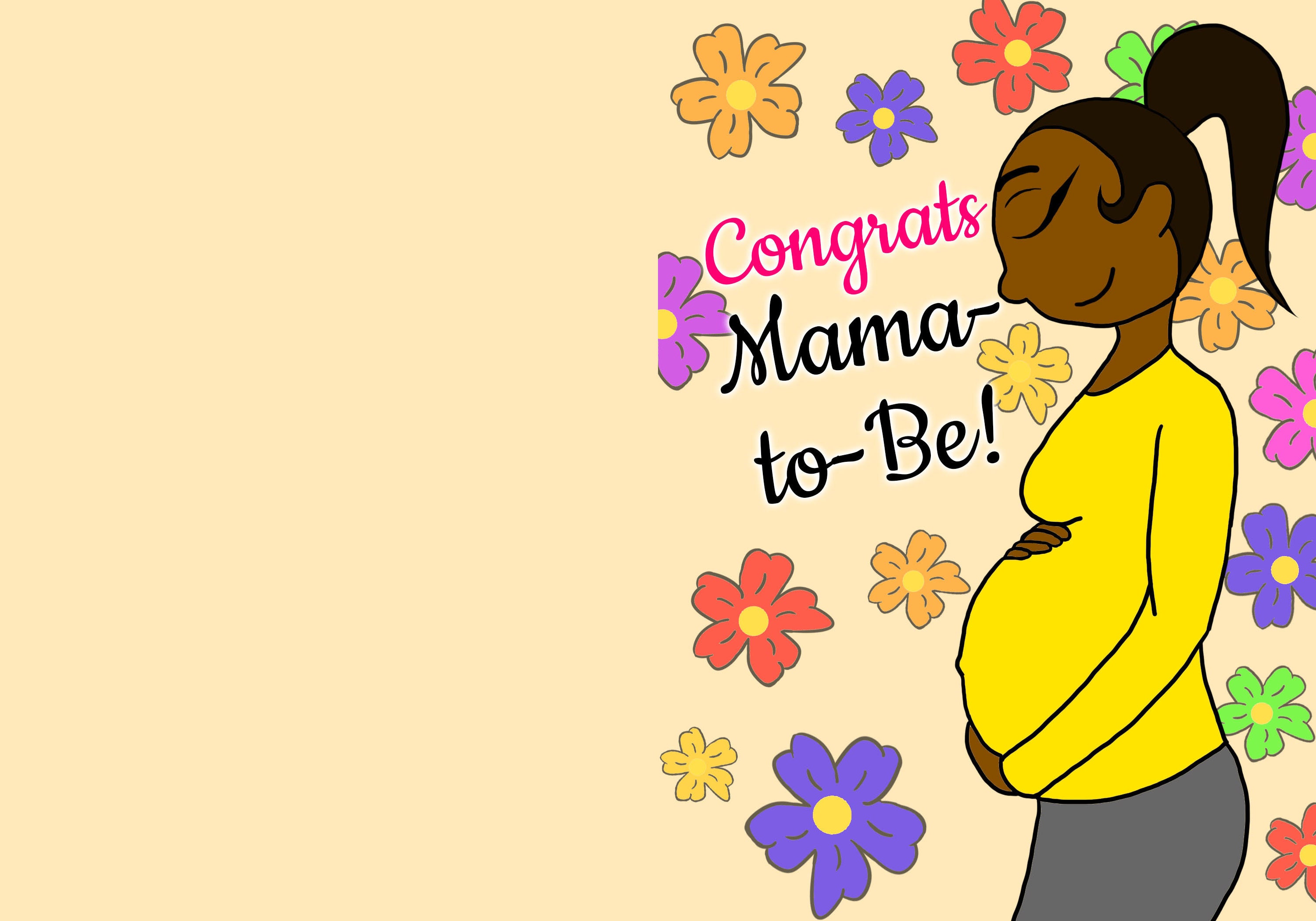 Congrats Mama-to-be Pregnancy Digital Greeting Card (5x7) - Etsy