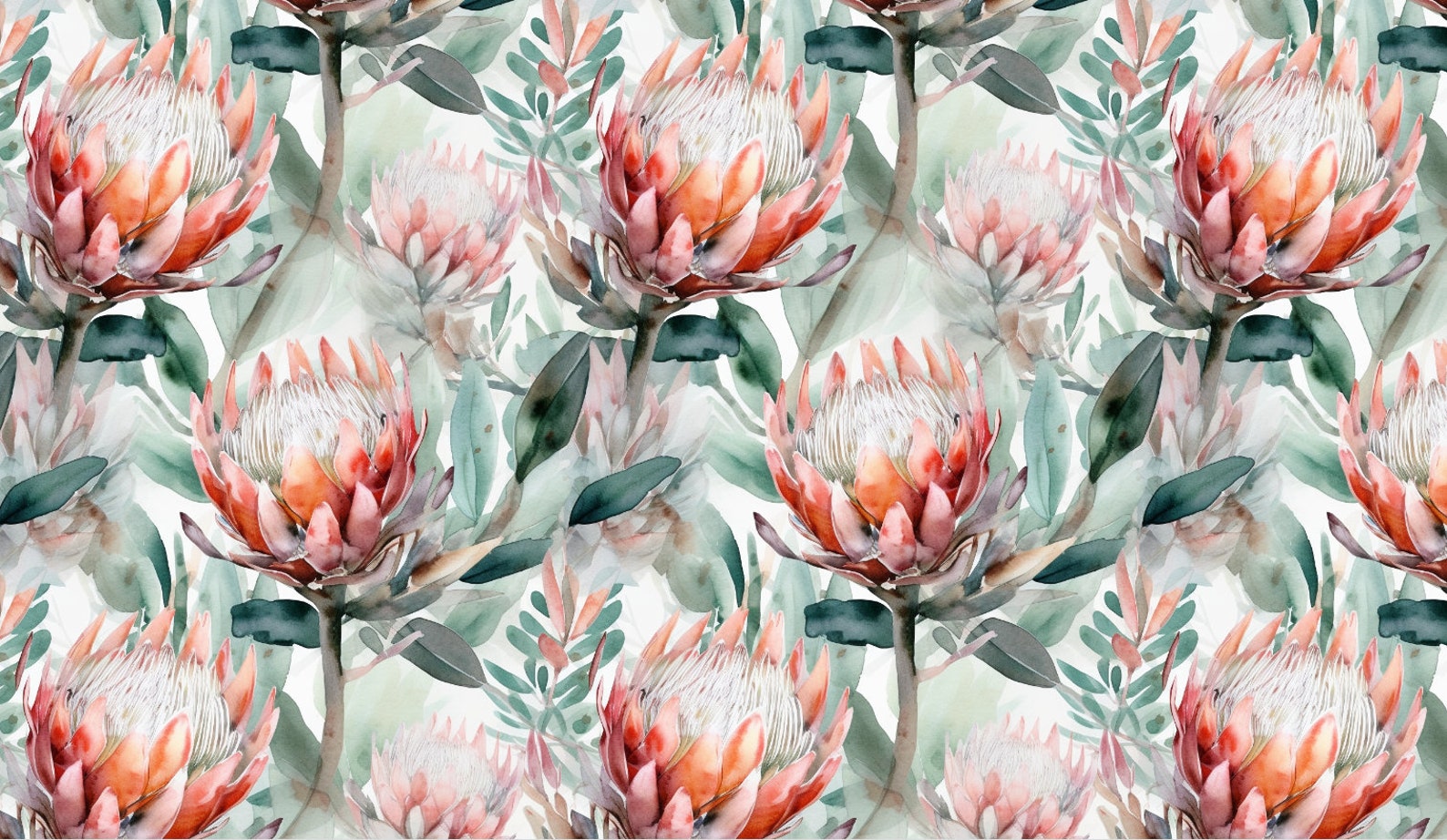 Watercolour Protea Seamless Pattern, Tile Digital Paper PNG - Etsy