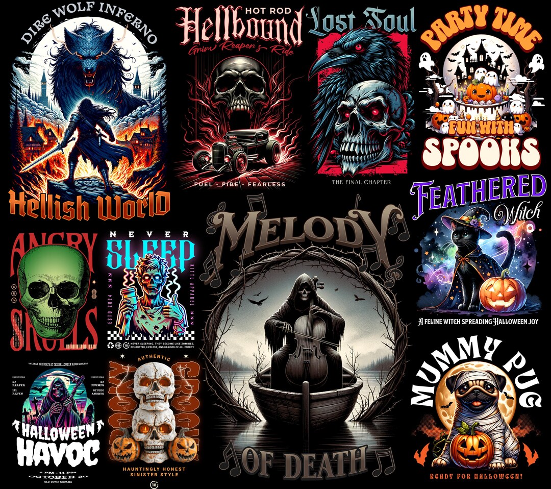 Halloween Designs Bundle, Halloween Png Bundle, Halloween Designs ...