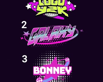 Y2K Logo, Neon Light, 80s Retro, Custom Logo Designs - Etsy