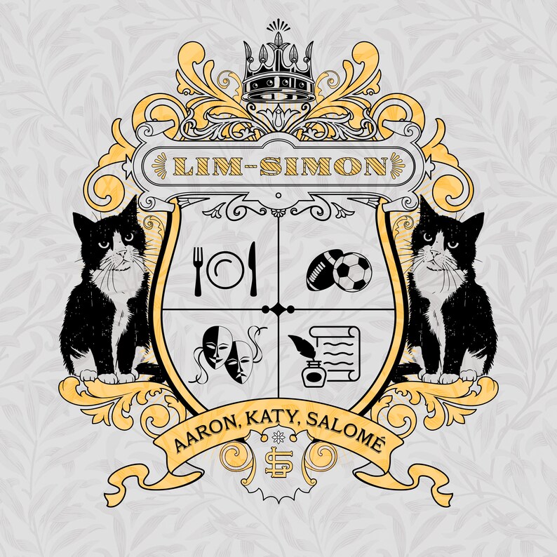 Personalized Family Crests Coat of Arms, Wedding, New Home, Anniversary ...