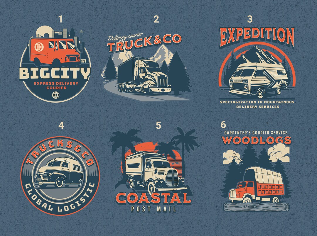 Custom Retro Delivery Service Logo Design - Vintage Style Branding for ...