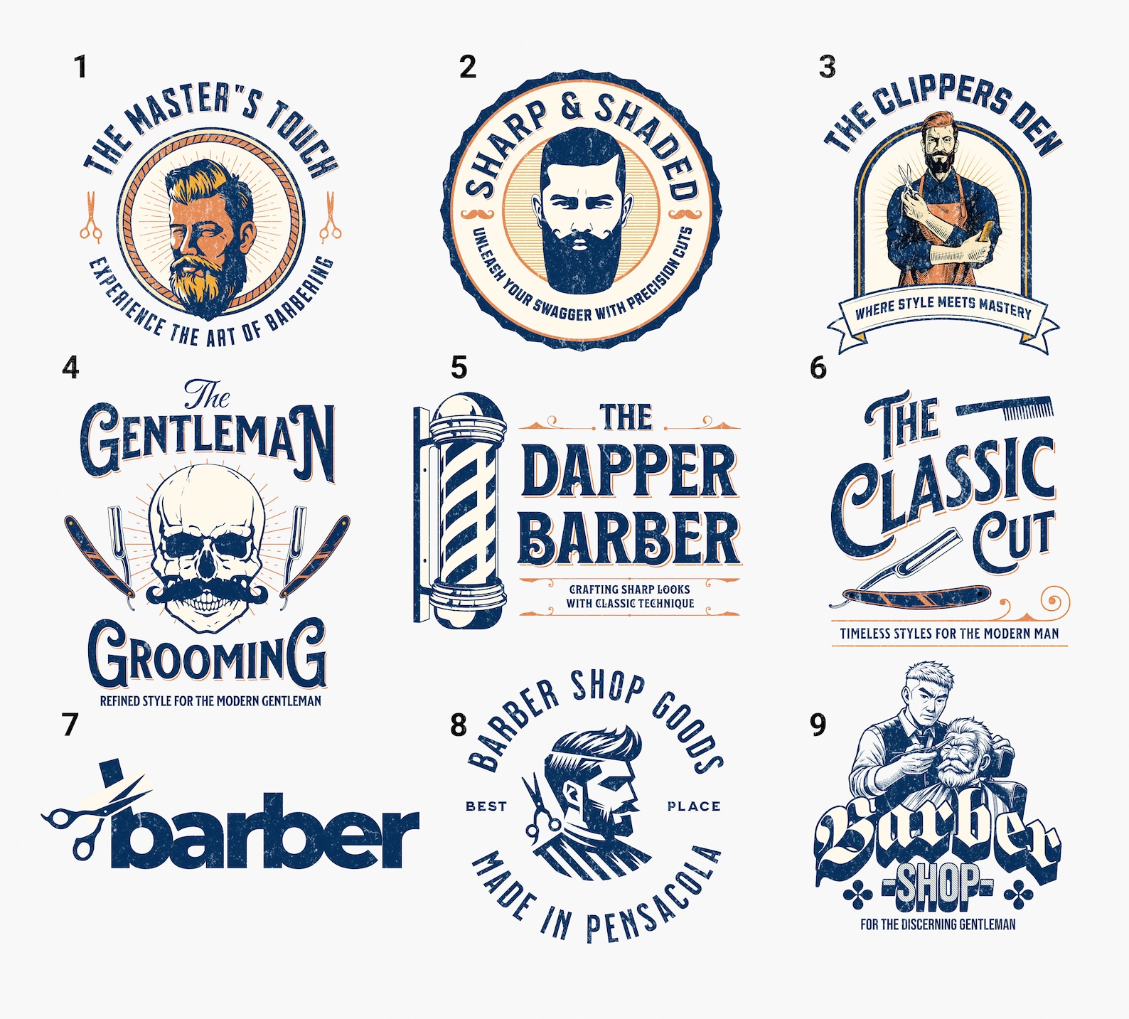 Custom Barber Shop Logo Design Professional Men's Grooming Branding ...