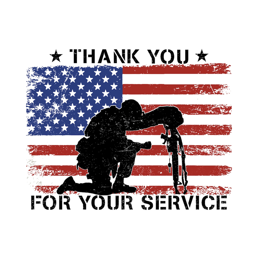Thank You for Your Service Png, Vintage US Flag Veteran Thank You PNG ...