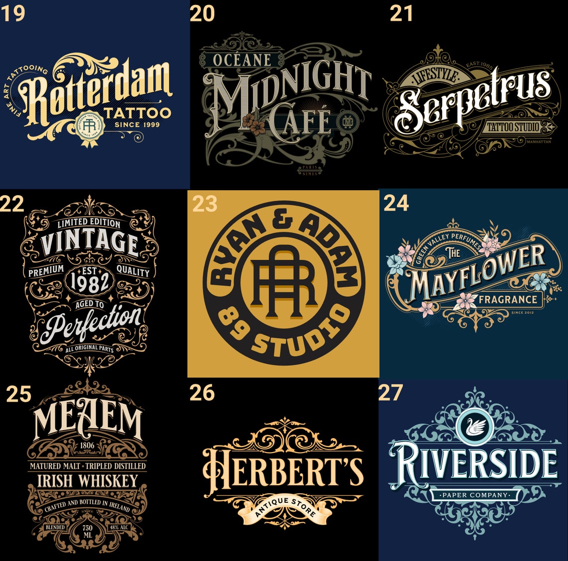 Custom Logo Designs - Professional Logo Designer - Victorian Style Logo Boutique Logo Design ...