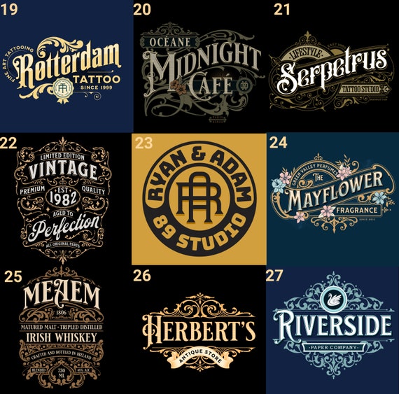 Victorian Vintage Logo Design Victorian Logo Vector Art, Icons, And