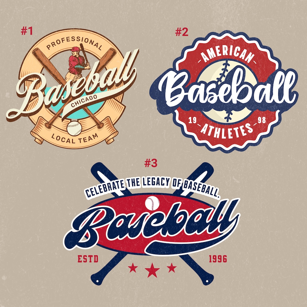Vintage Baseball Logo Custom Design - Retro Sports Team Branding ...