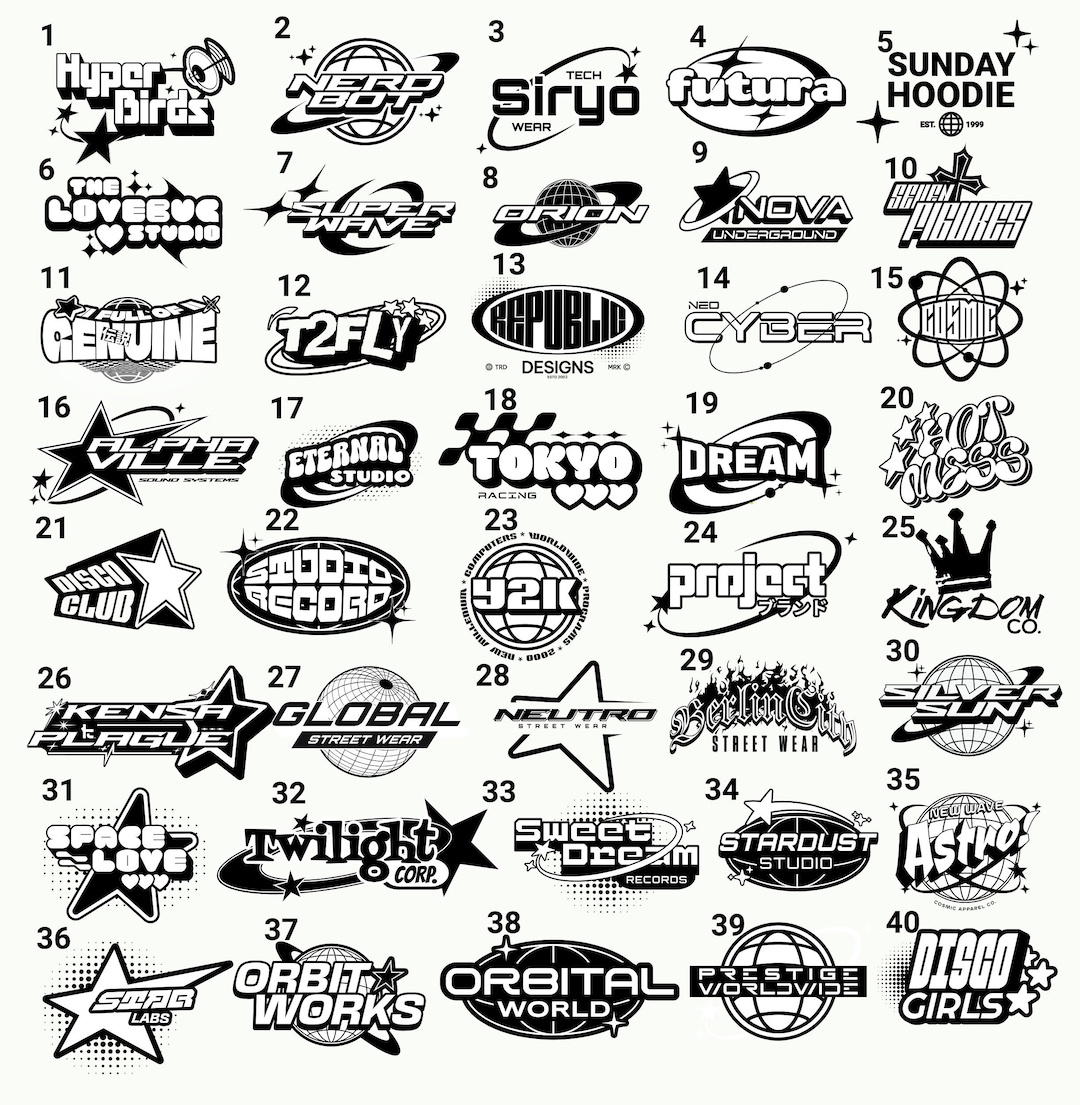 Custom Y2K, Y2K Logo Design, Svg, Png, Eps - Etsy