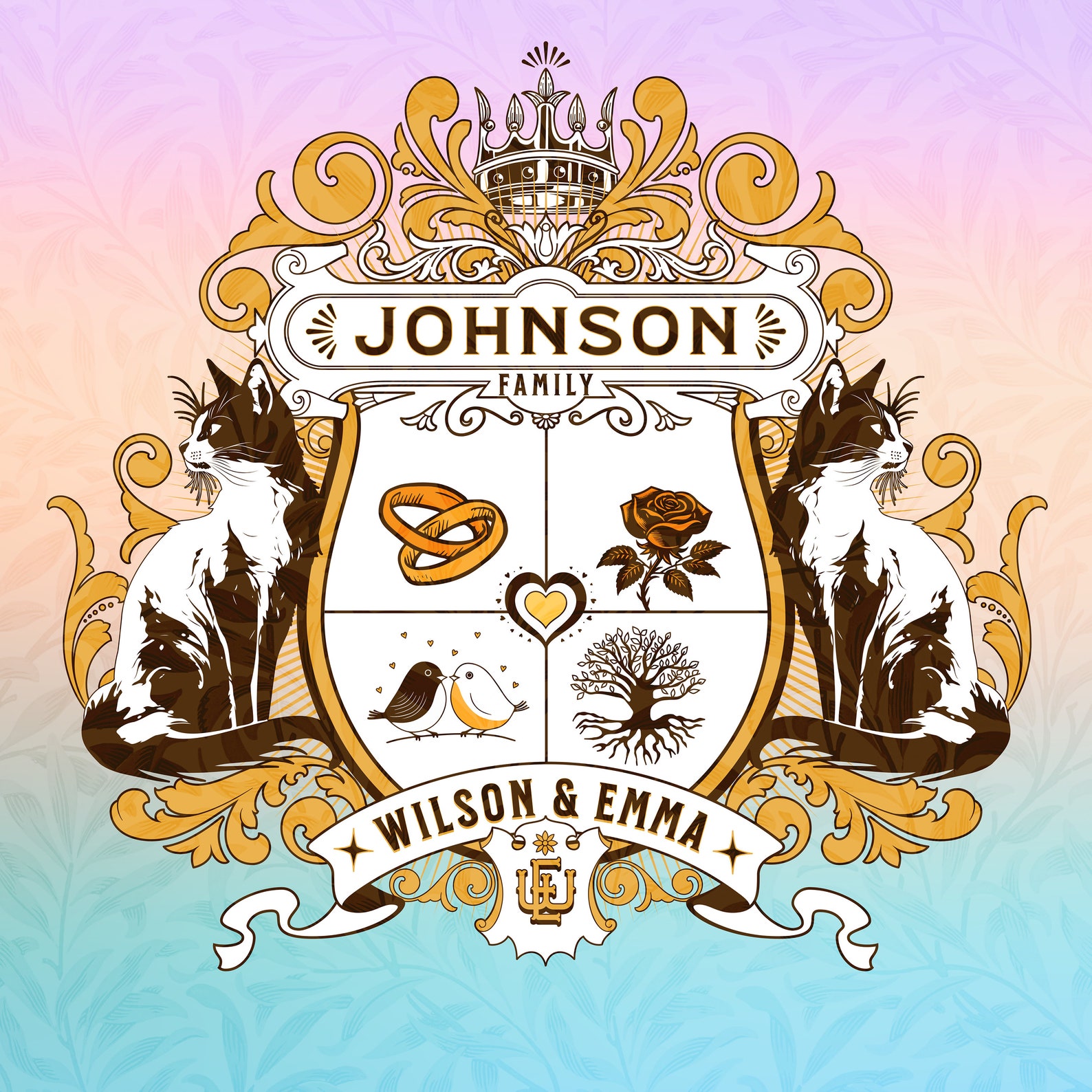 Personalized Family Crests - Coat of Arms, Wedding, New Home ...