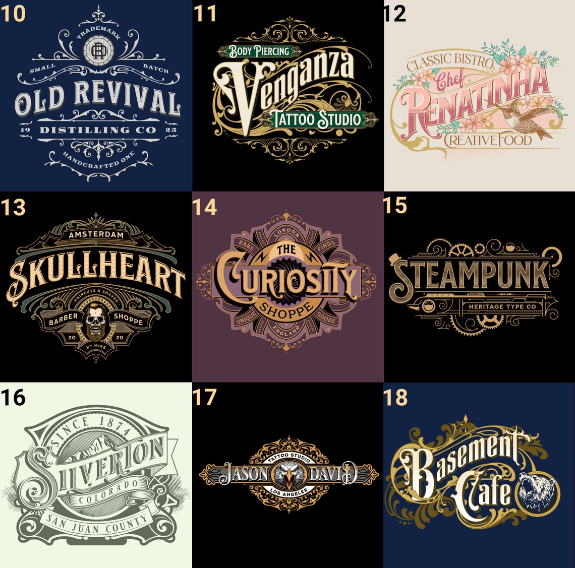 Custom Logo Designs - Professional Logo Designer - Victorian Style Logo Boutique Logo Design ...
