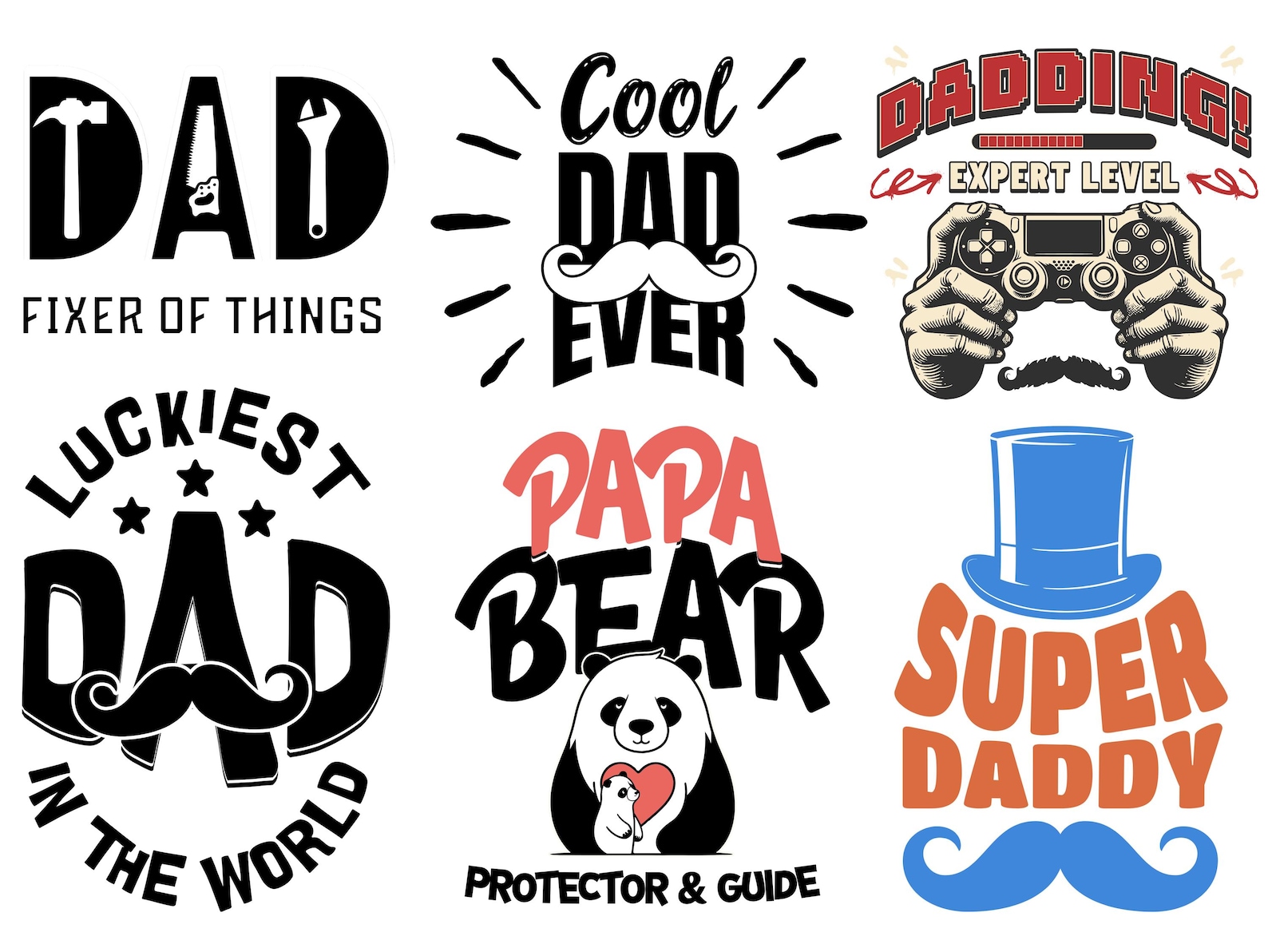 Father's Day Dad Life SVG Bundle +35 - Funny Designs for Dad, Papa ...