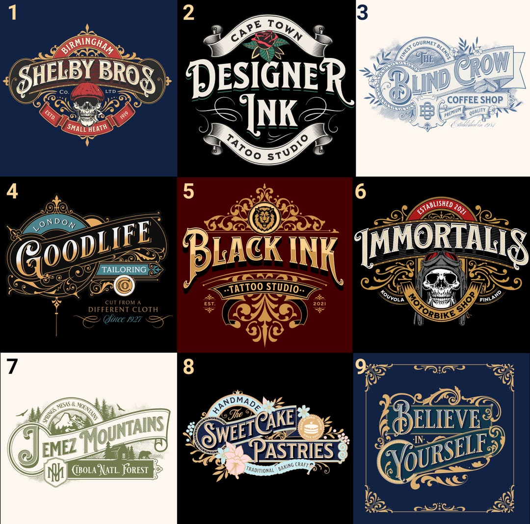 Custom Logo Designs - Professional Logo Designer - Victorian Style Logo Boutique Logo Design ...