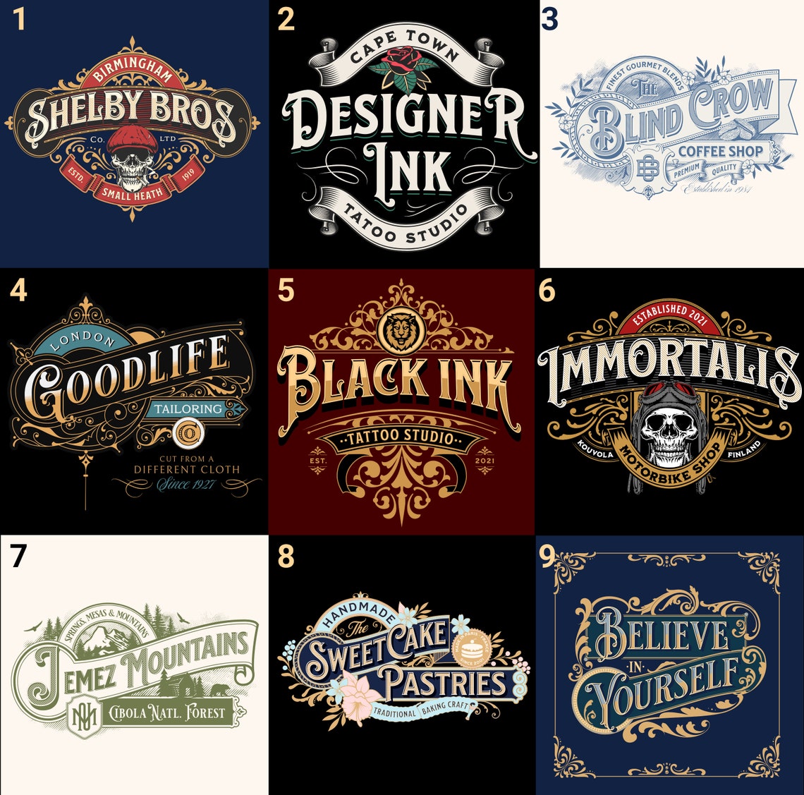 Custom Logo Designs - Professional Logo Designer - Victorian Style Logo ...