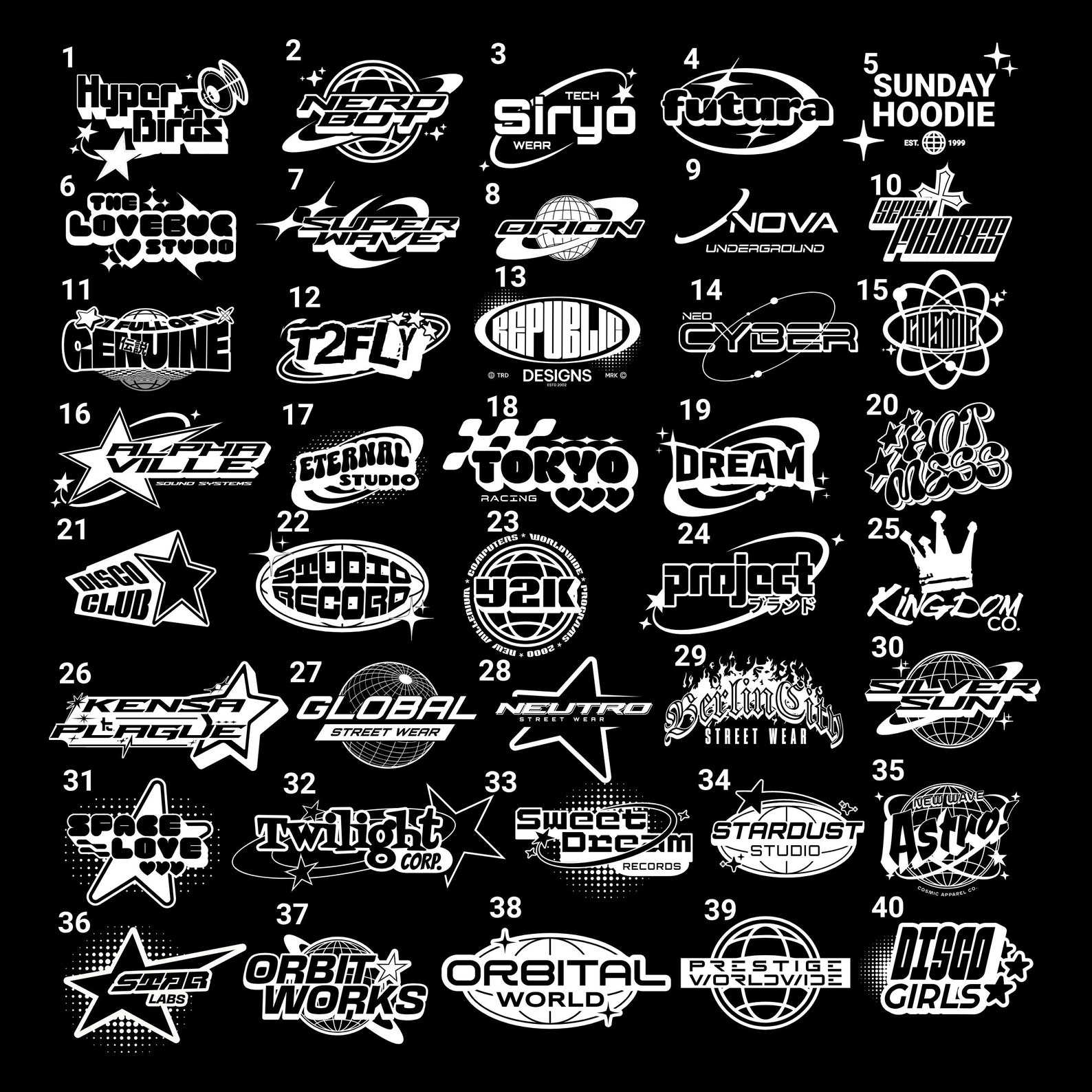 Custom Y2K, Y2K Logo Design, Svg, Png, Eps - Etsy