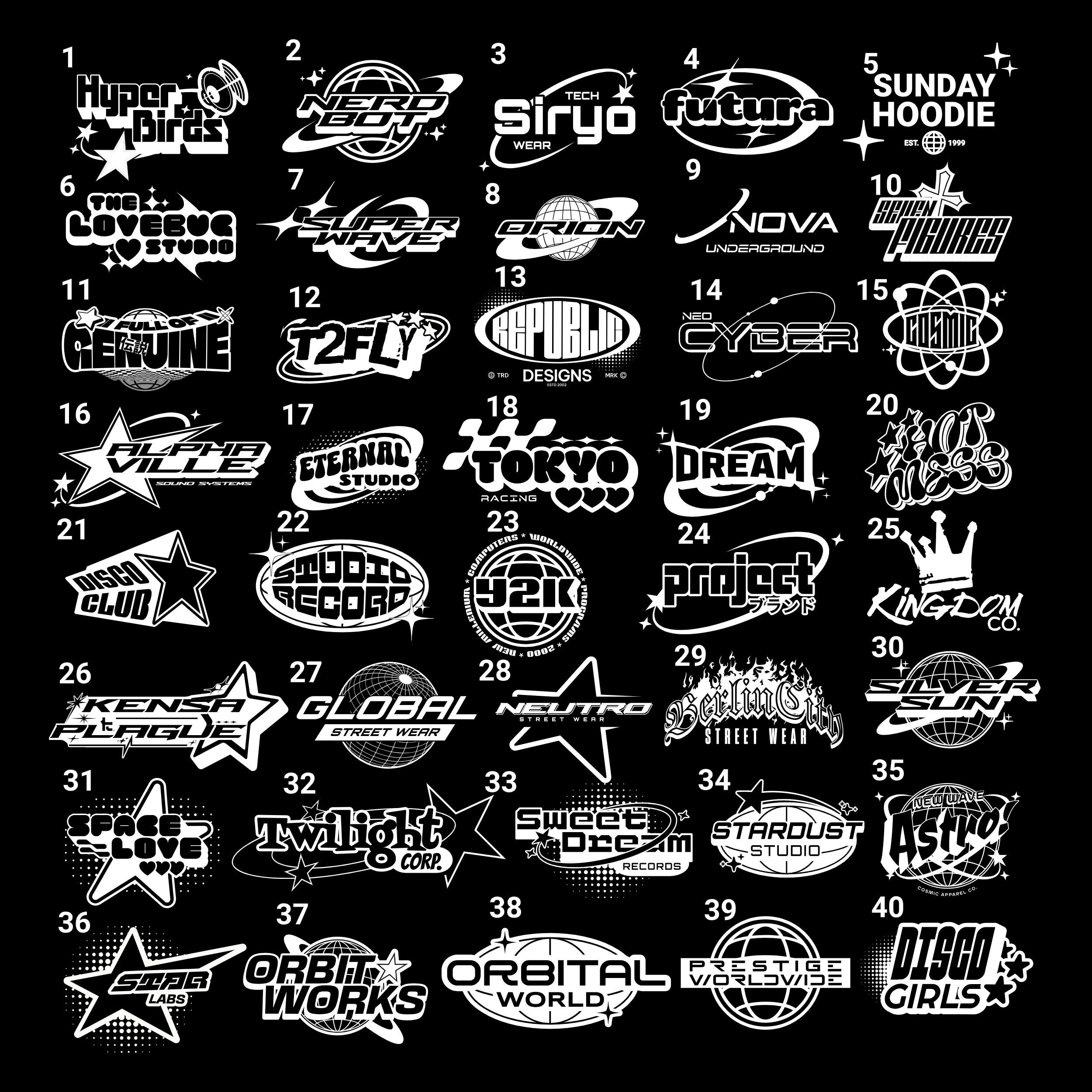 Custom Y2K, Y2K Logo Design, Svg, Png, Eps - Etsy