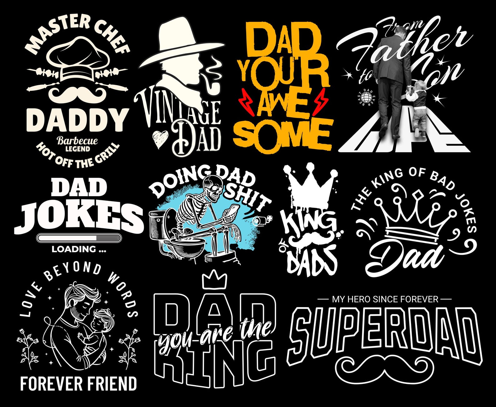 Father's Day Dad Life SVG Bundle +35 - Funny Designs for Dad, Papa ...