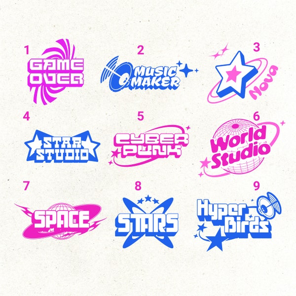 Custom Digital Y2K Logo - Etsy Canada