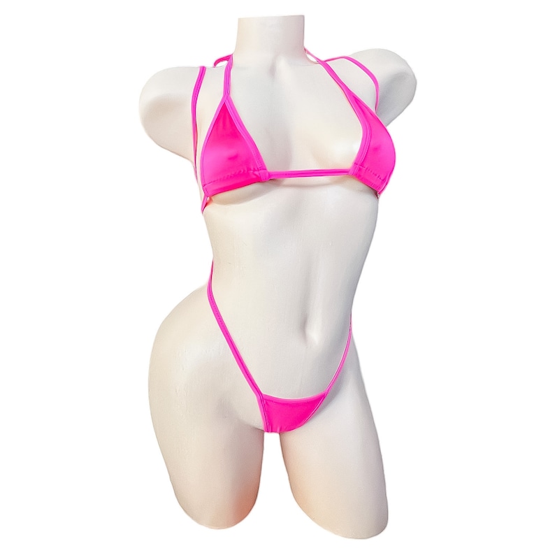 Hot Pink Triangle Bikini Slingshot Set EXOTIC DANCEWEAR - Etsy Australia