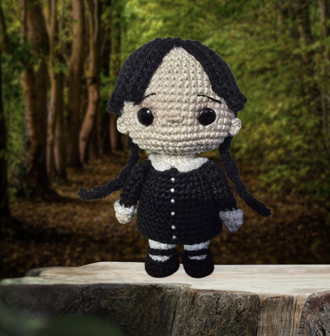 Amigurumi Wednesday Addams Chibi Plushy Doll - Etsy