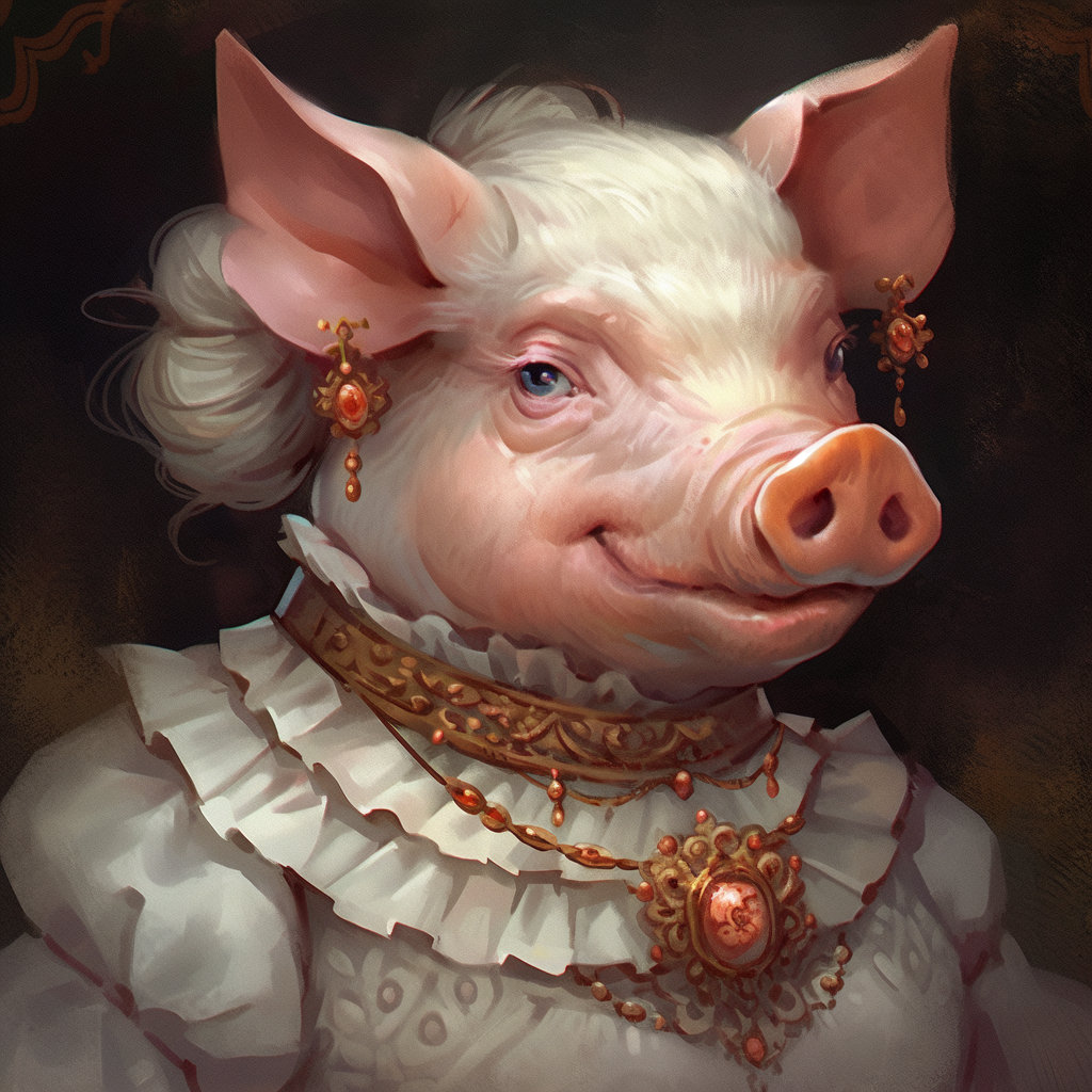 Victorian Pig Portrait 12 Pieces - Etsy