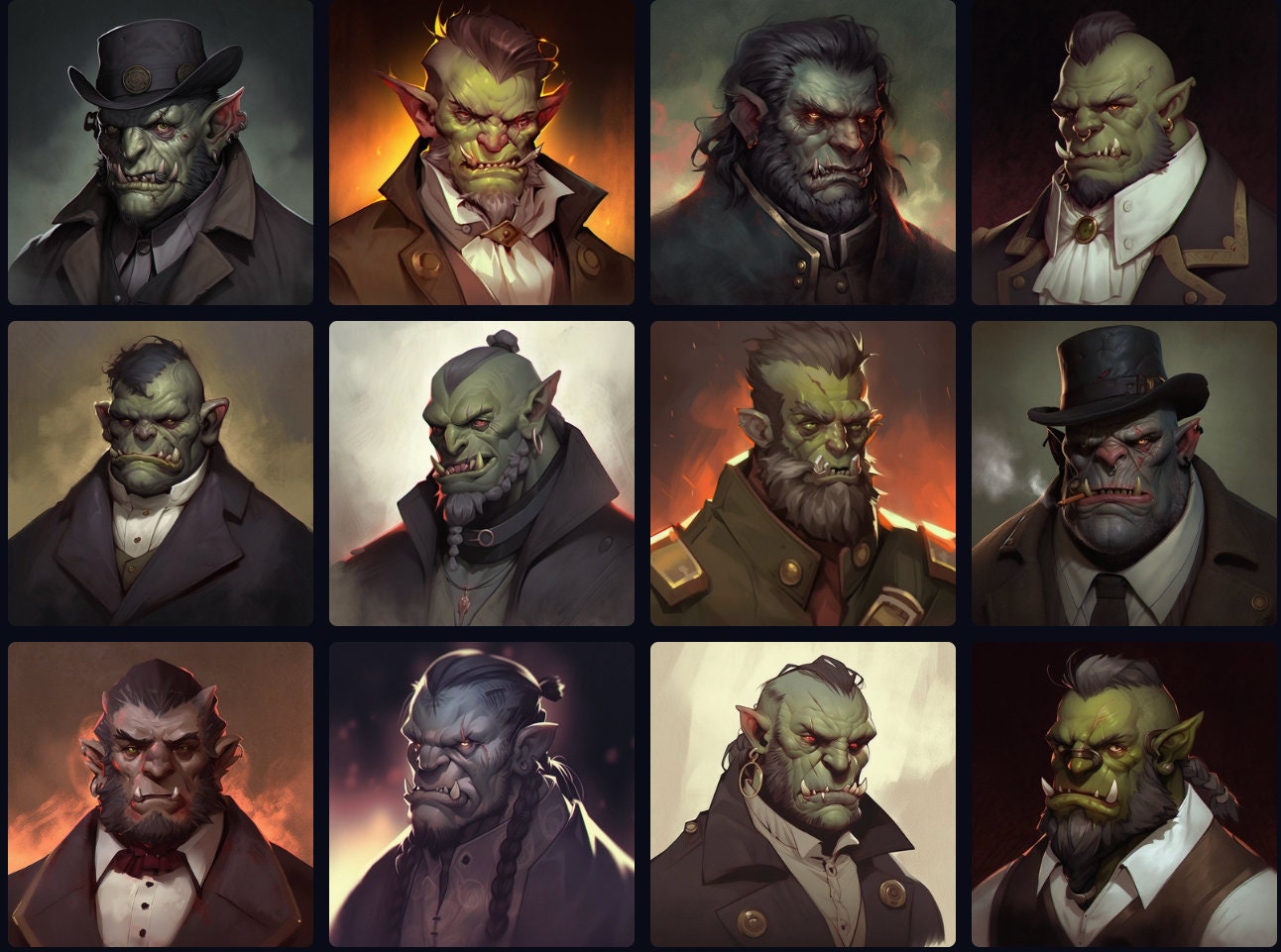 Victorian Orc Portrait 12 Pieces - Etsy