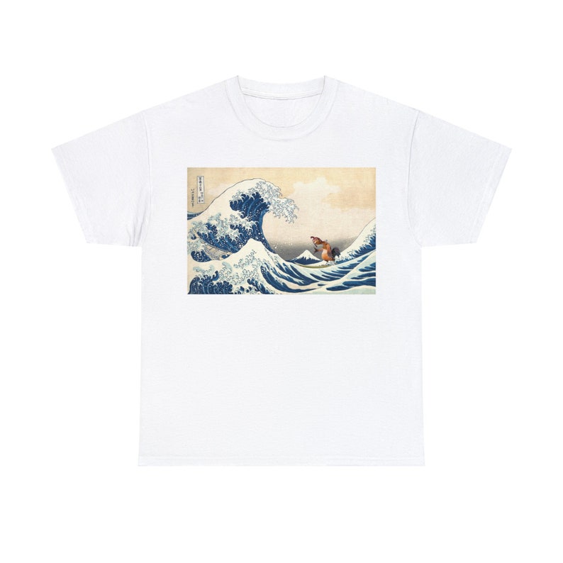 The Great Wave of Kanagawa Image Chicken Joe Funny Meme Picture T Shirt ...