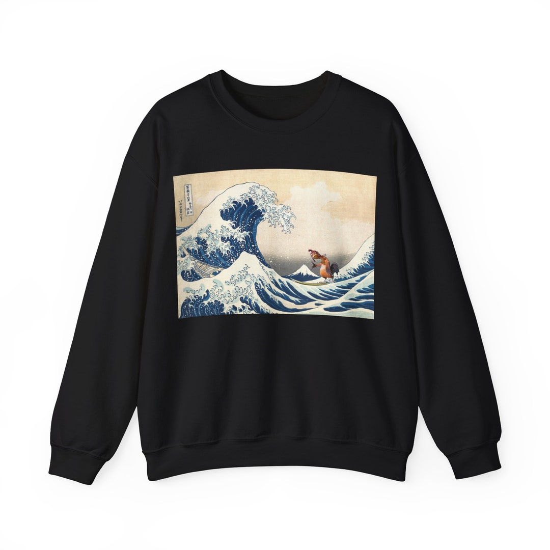 The Great Wave of Kanagawa Image Chicken Joe Funny Meme Picture Sweat ...