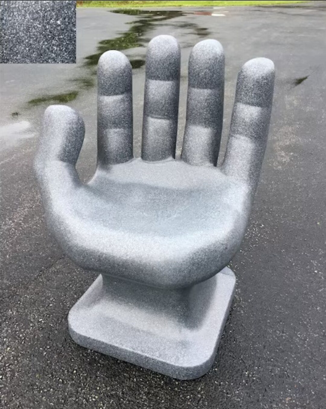 Faux Granite Dark Gray LEFT Hand Shaped Chair 32 Tall - Etsy