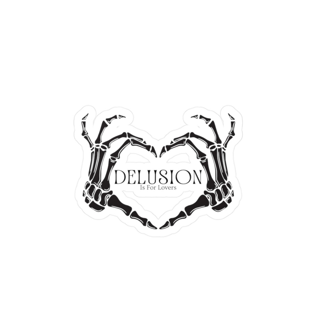 Delusion is for Lovers Sticker: Skeleton Hand Heart - Emo Vinyl Decal ...