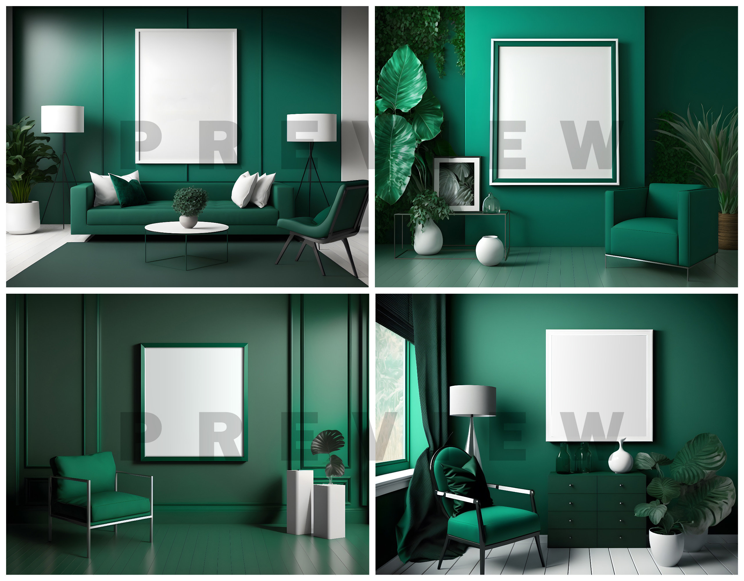 Green Photo Mock-up Bundle | PSD Smart Objects | PNG | Instant Download ...