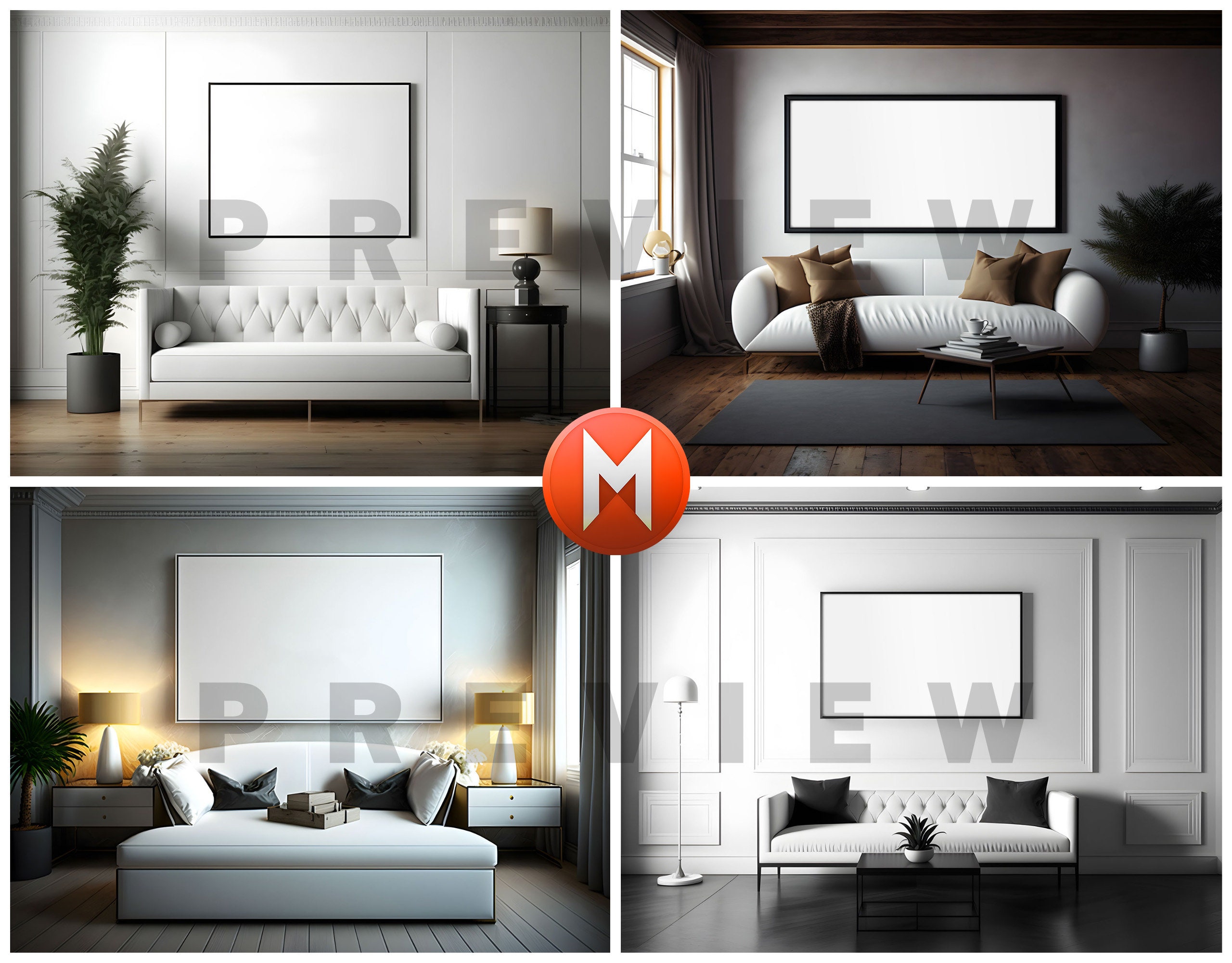 Landscape Photo Mock-up Bundle | PSD Smart Objects | PNG | Instant ...
