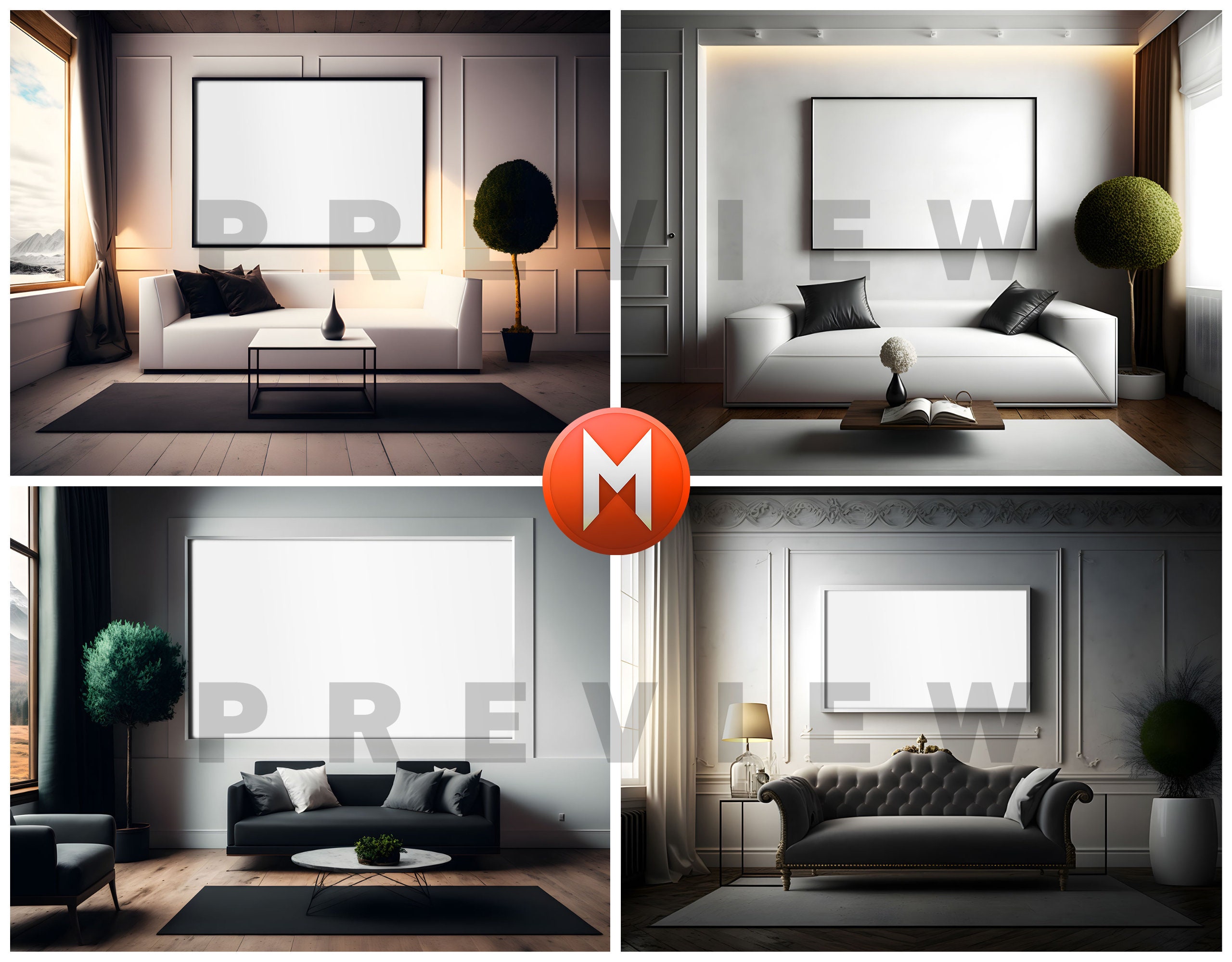 Landscape Photo Mock-up Bundle | PSD Smart Objects | PNG | Instant ...