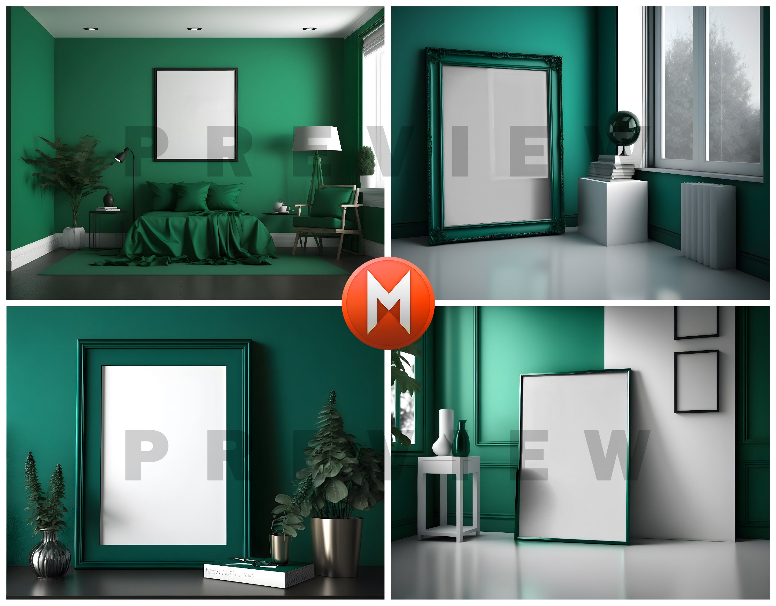 Green Photo Mock-up Bundle | PSD Smart Objects | PNG | Instant Download ...