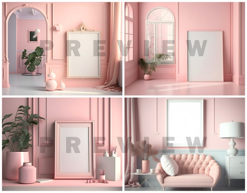 Pink Photo Mock-up Bundle | PSD Smart Objects | PNG | Instant Download ...